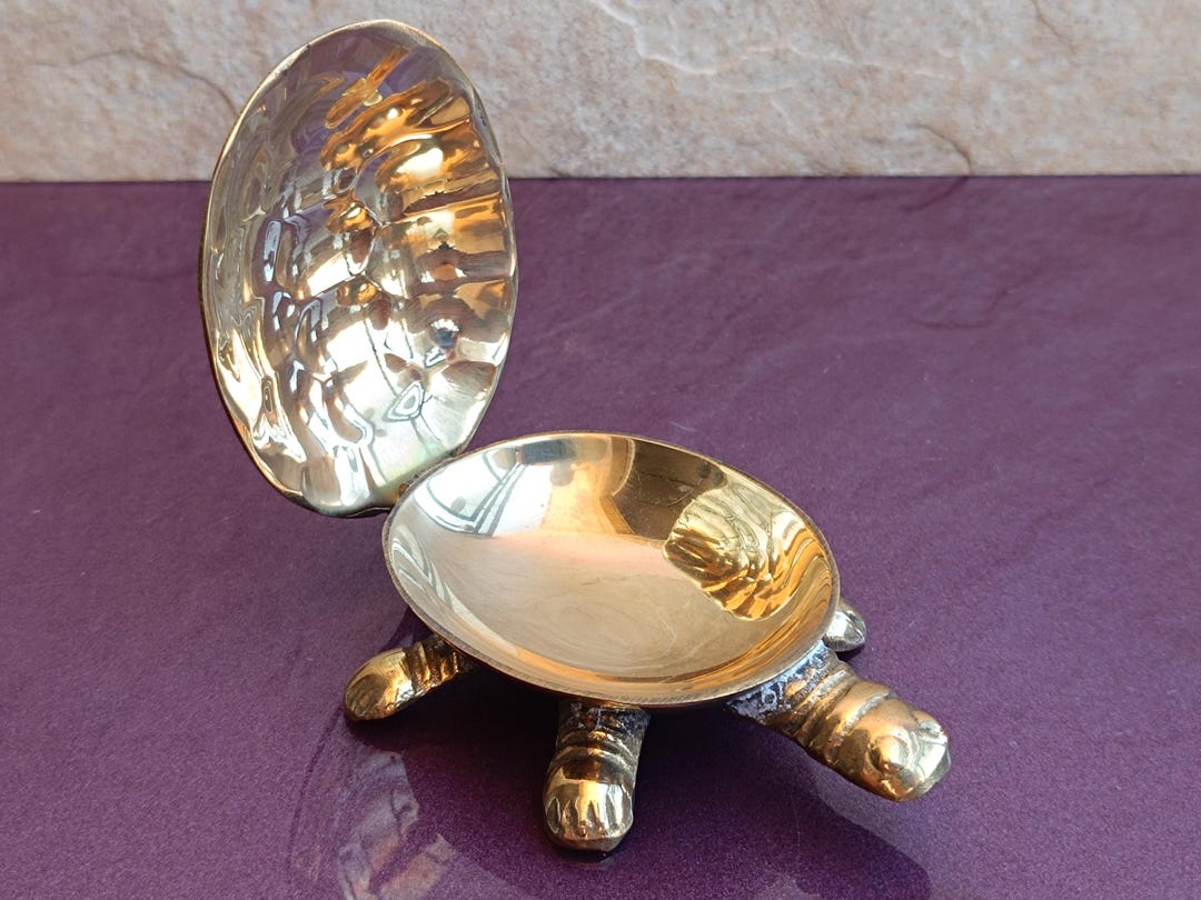 1980s Brass Jewelry Turtle Box, Vintage Ashtray Turtle, Jewelry Box ...