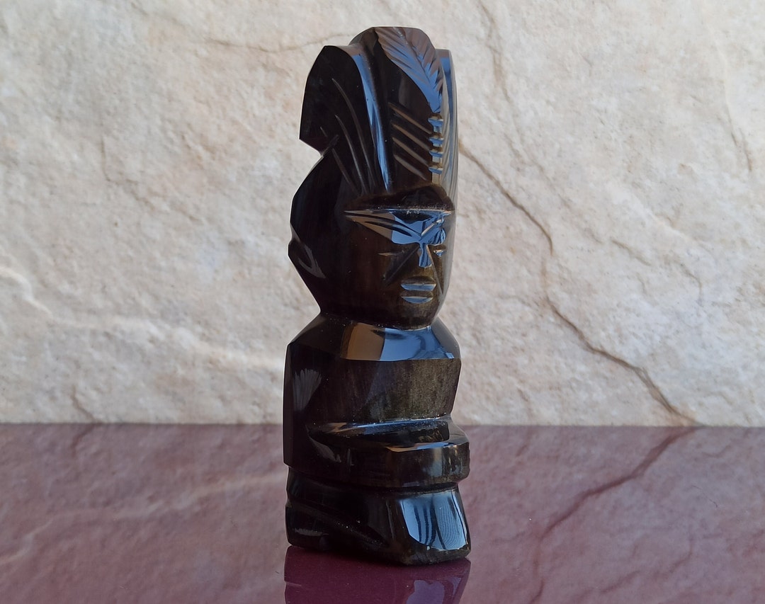 Aztec God of Health and Medicine, Black Obsidian Figure, Teotihuacan ...