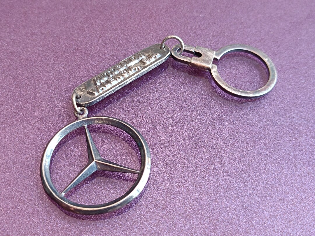 Mercedes Silver Plated Keychain, Mercedes Keychain, Silver Plated ...
