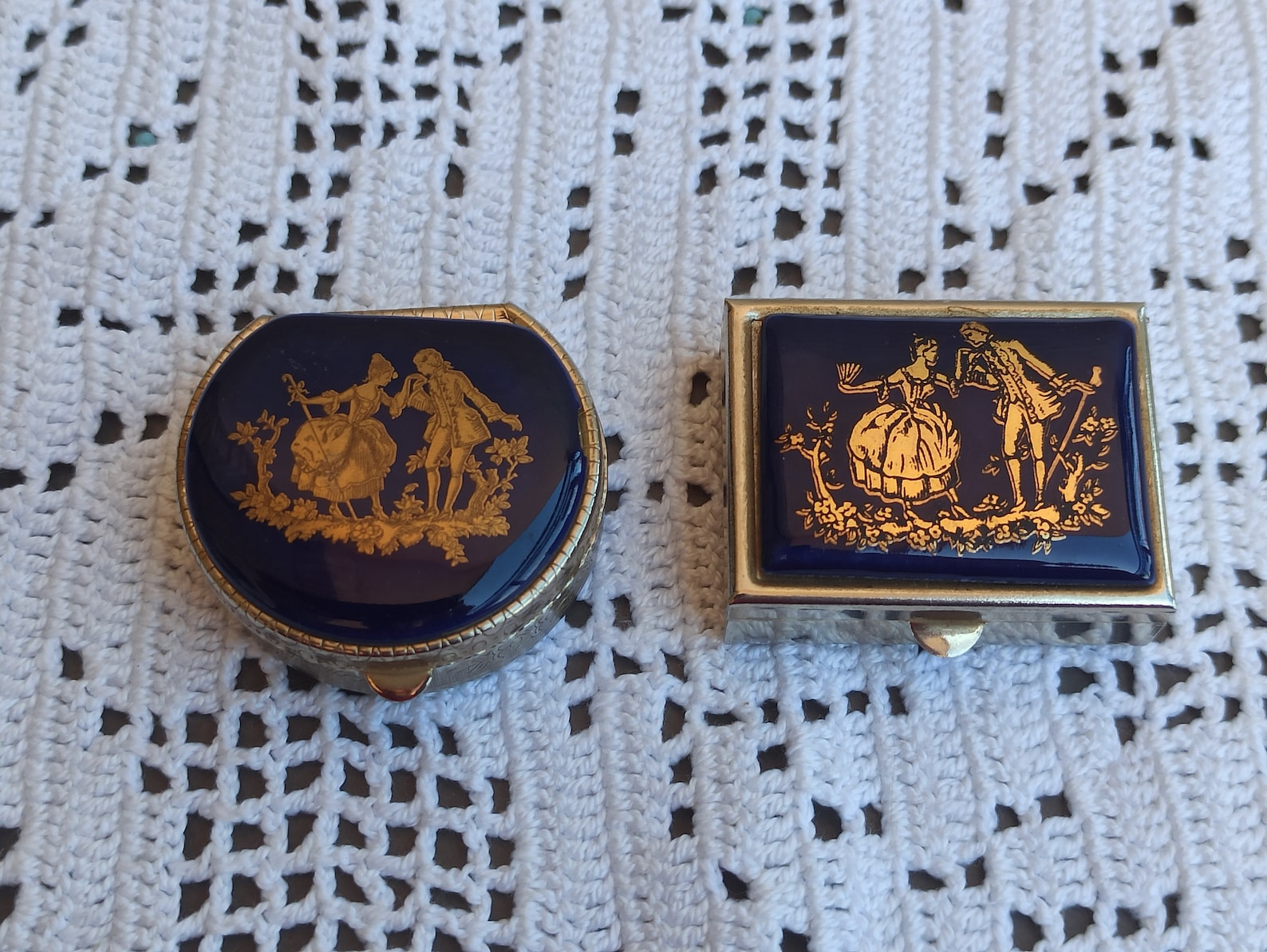 LIMOGES Pill Box Set of 2, Vintage Pill Box, Mini Box, France Retro Box ...