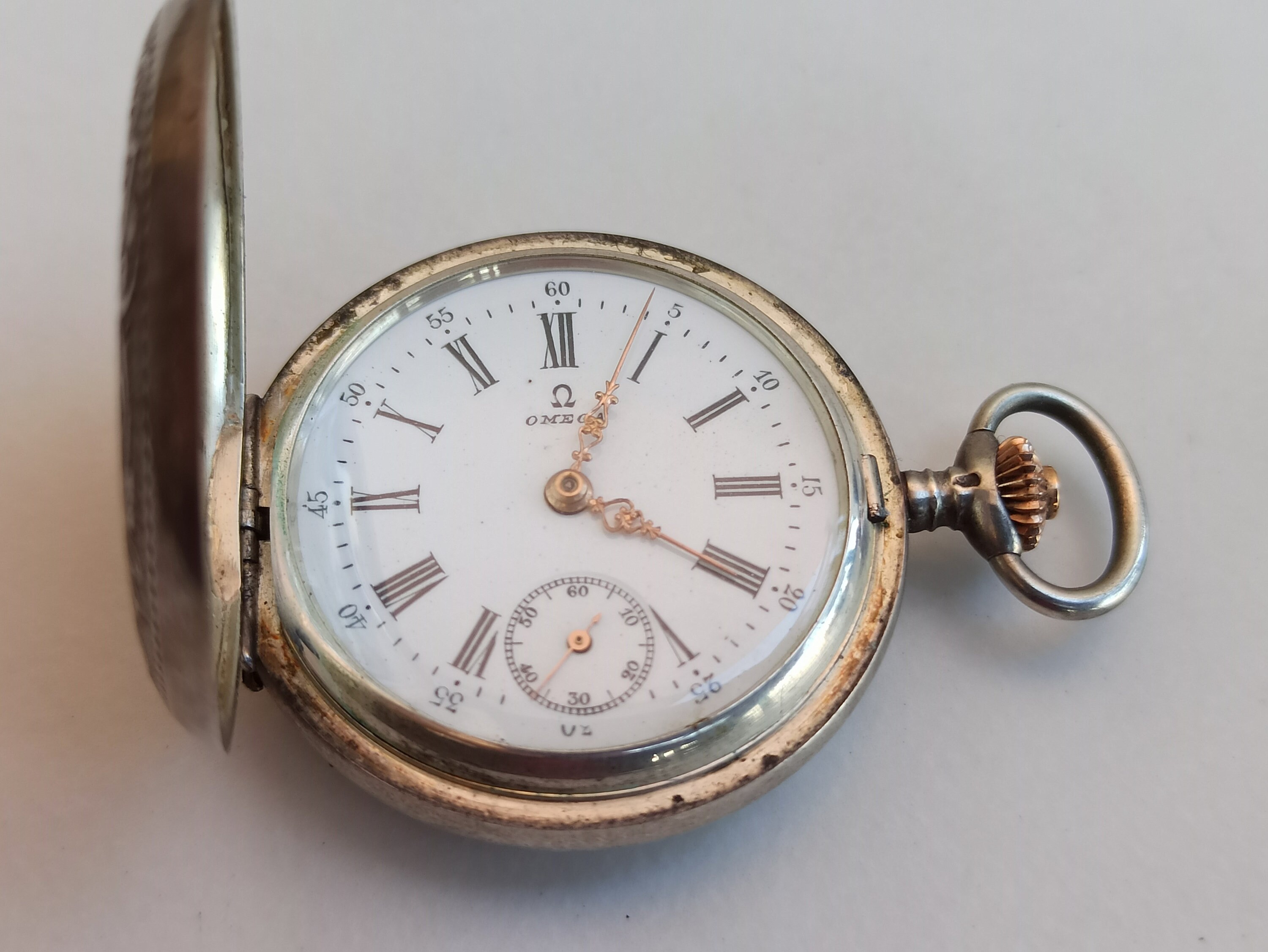 1900 OMEGA Mechanical Silver Watch, Silver Pocket Watch, Silver Spamp ...