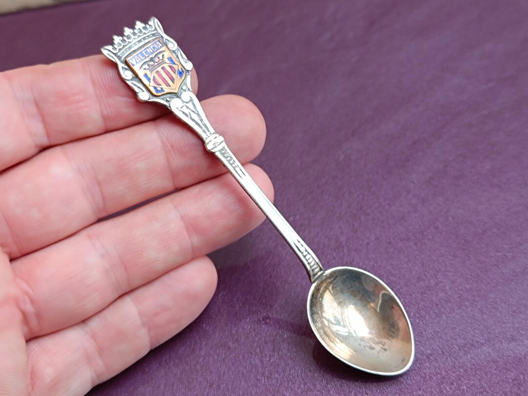 1960s Silver Valencia Spoon, Silver Spanish Souvenir, Collector Spoon ...
