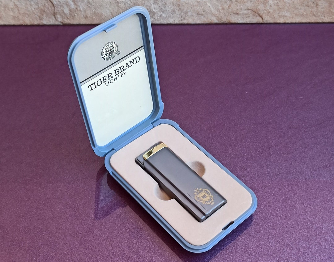 TIGER Gas Lighter, Vintage Lighter, Untested, Retro Pocket Lighter ...