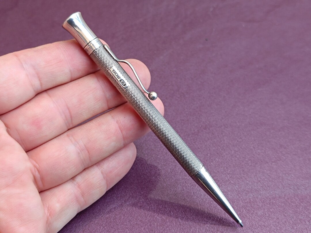 1947 the Mascot Silver Mechanical Pencil, Silver Pencil, English Silver ...