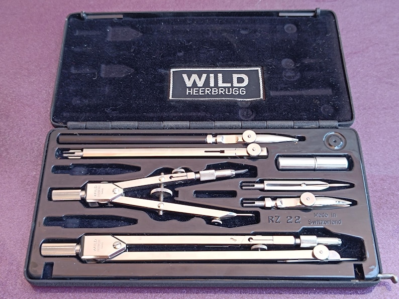 WILD HEERBRUGG Drawing Set, Drawing Tool, Compasses for Drawing, Swiss ...