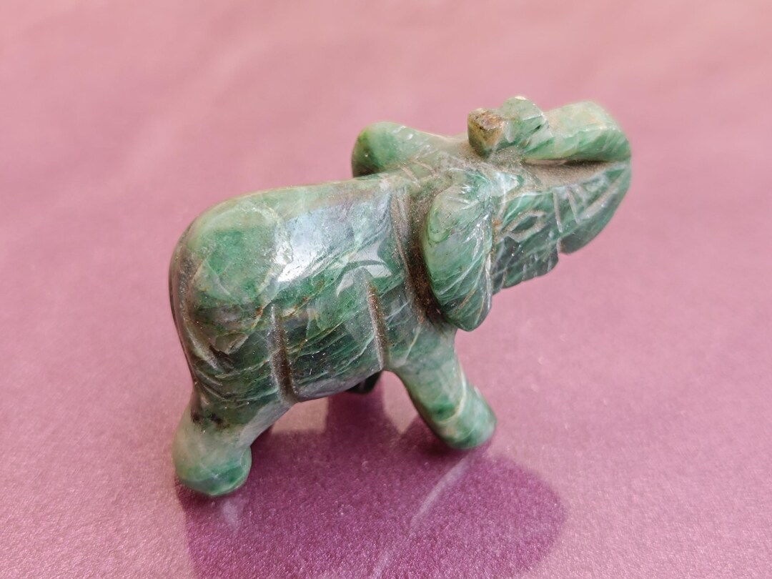 Jade Elephant Figurine, Vintage Genuine Jade Elephant, Jade Statue ...