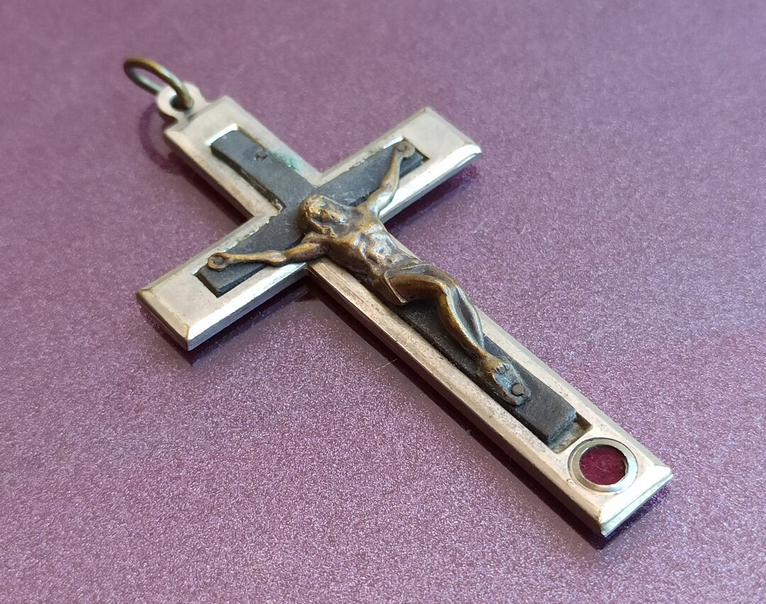 1950 Religious Cross Pendant, Retro Jesus Cruz, Religious Cross, Old ...