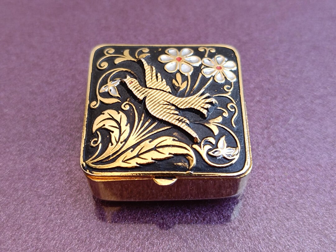 1960s Toledo Damascene Gold Filled Pill Box, Wonderful Pill Box, Pill ...