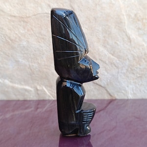 1970 Aztec God of Health and Medicine, Black Obsidian Figure ...