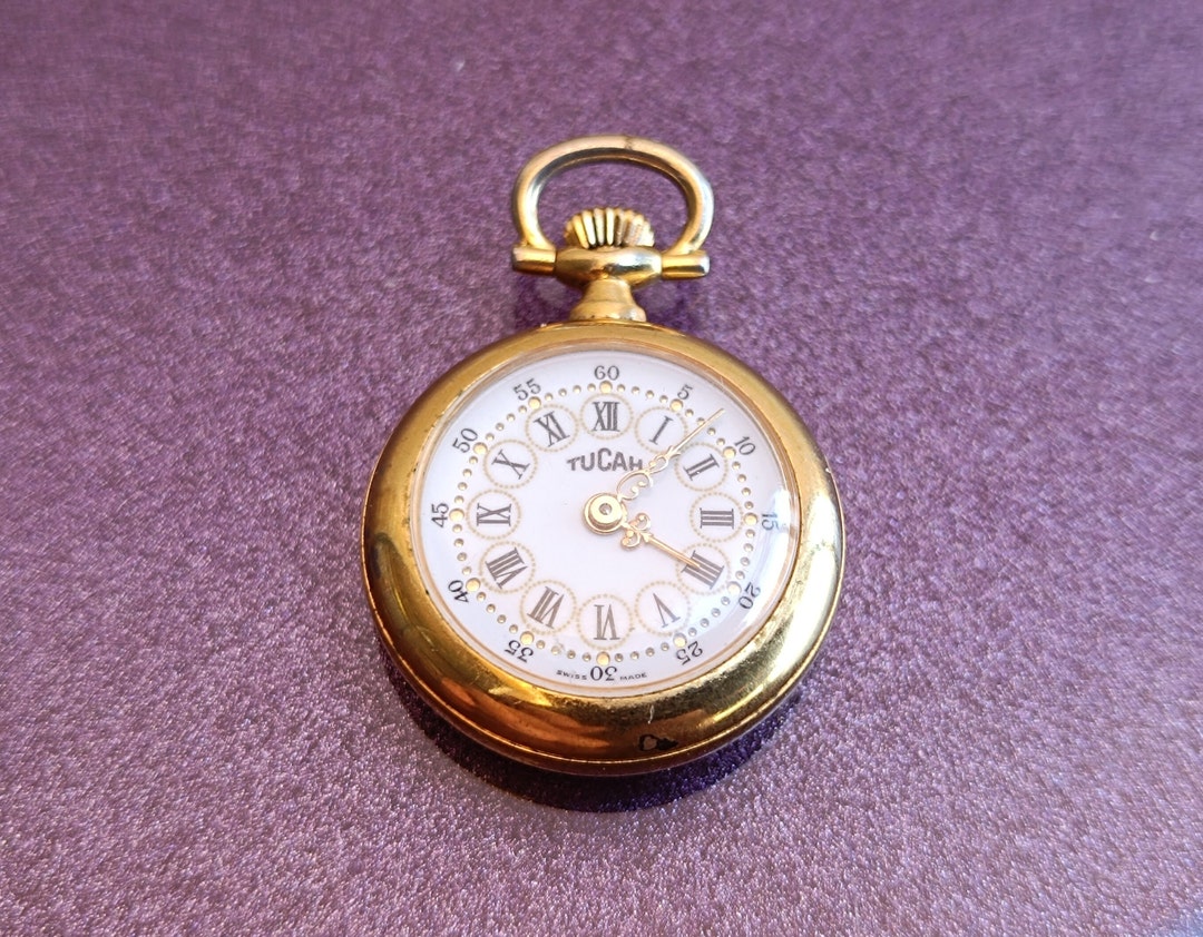1900s TUCAH Gold Filled Pocket Watch, Gold Plated Watch, Pocket Watch ...