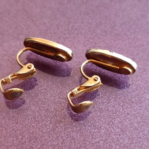 Porcelain Gold Filled Clips, Vintage Earrings, Ceramic Clips, Old ...