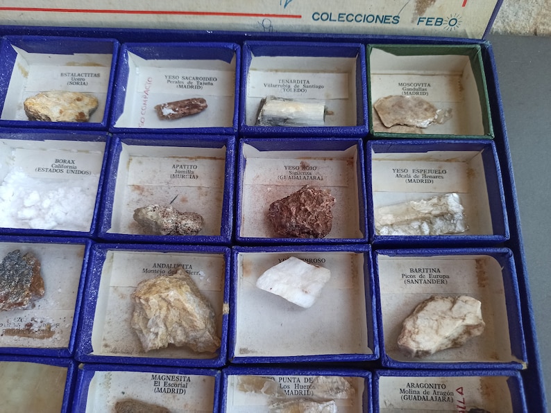 Antique Minerals Collection Rock Set Fossil and Mineral Set - Etsy