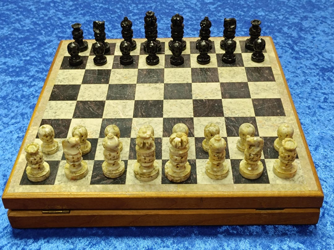 Handmade STONE Chess Set, Chess Set With Board, Chess Game, Antique ...