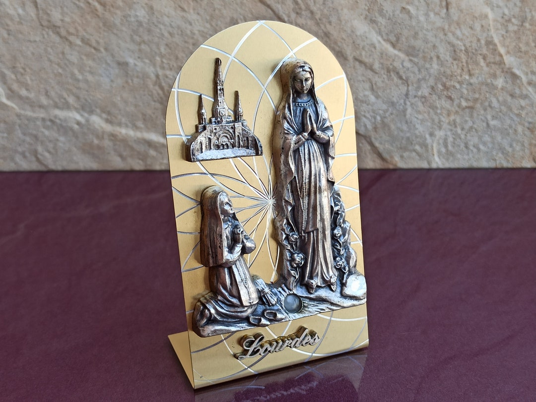 Lourdes on A Pedestal, Sculpture Virgin Lourdes, Lourdes Metal ...