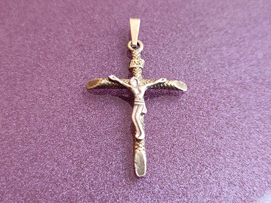 Religious Silver Cross Pendant, Jesus Cross, Religious Cross, Old ...