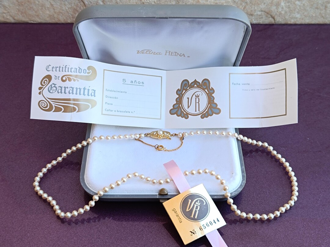 1970s Velina Reina Pearl Necklace, Velina Reina Pearl, Certificated ...