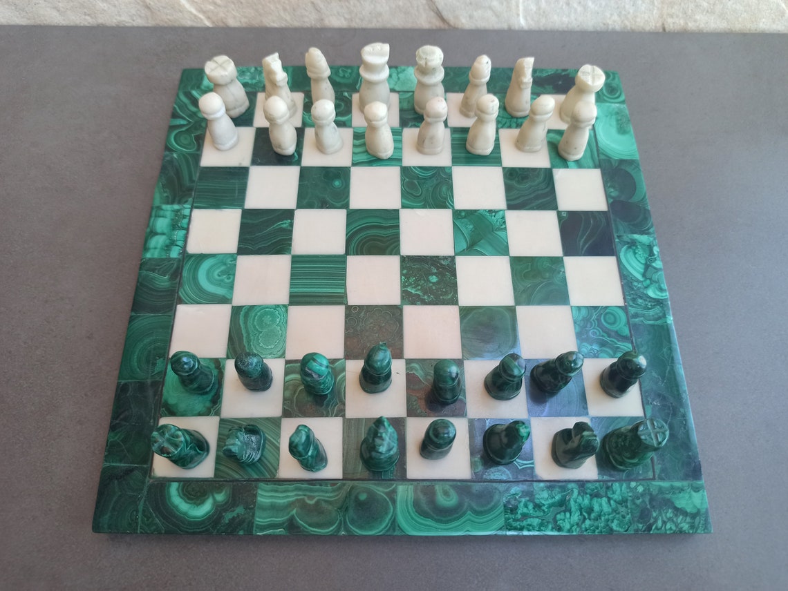 Malachite and Marble Chess Set Chess Set With Board Chess - Etsy