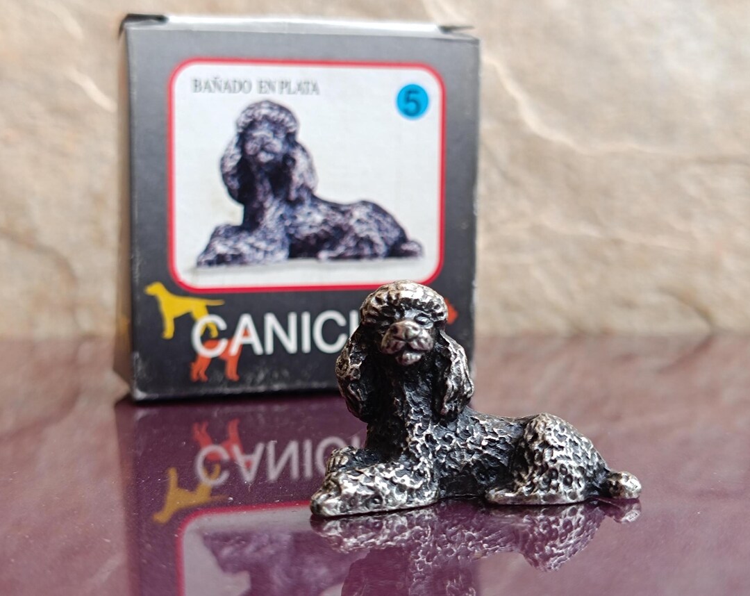 1970s Poodle Silver Plated Figurine, Miniature Dog Figure, Dog ...