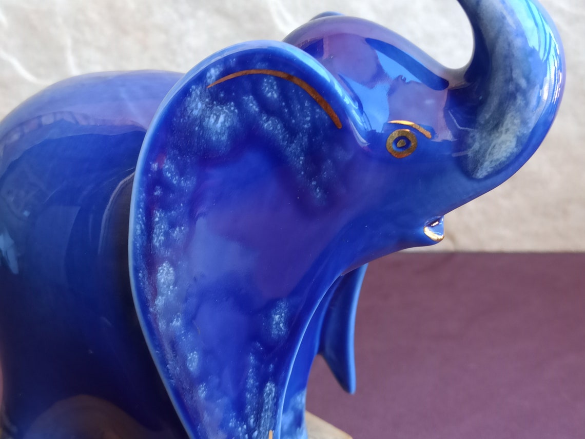 1989th GALOS Elephant Figurine, Porcelain Elephant, Vintage Porcelain ...