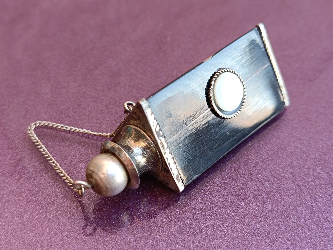 1970s Silver Plated Perfume Bottle, Retro Silver Plated Perfume Bottle ...
