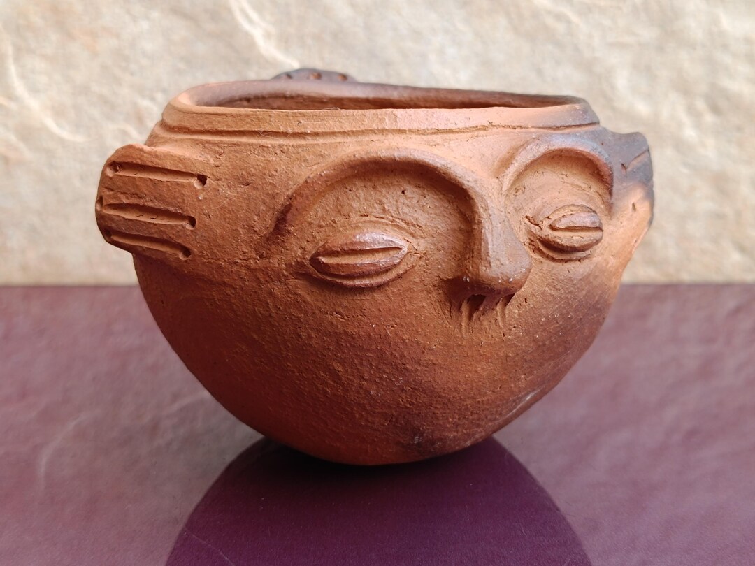 1980s Taino Duho Ceramic Vase With Face, Taino Art Figurine, Replica ...