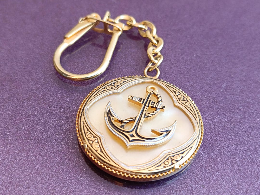 1970s Toledo Damascene Anchor Key Chain, Silver Keychain, Antique ...