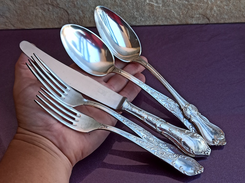 Solingen Silver Plated Cutlery Set, Romantic Dinner Cutlery, Vintage ...