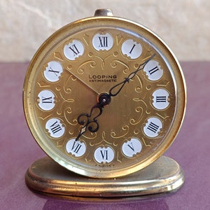 1960s LOOPING SWISS Alarm Clock With Mechanical Mechanism Antimagnetic ...