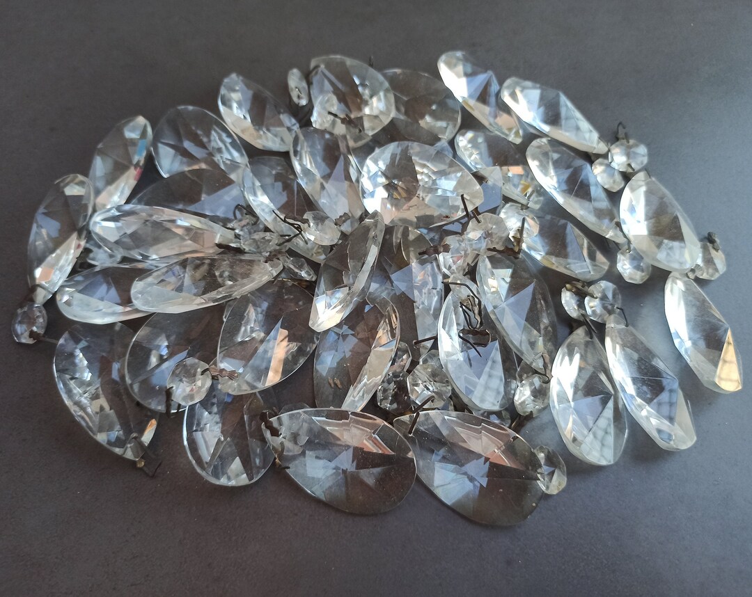 Quality Chandelier Crystal Strand, Vintage Chandelier Crystal, Clear ...