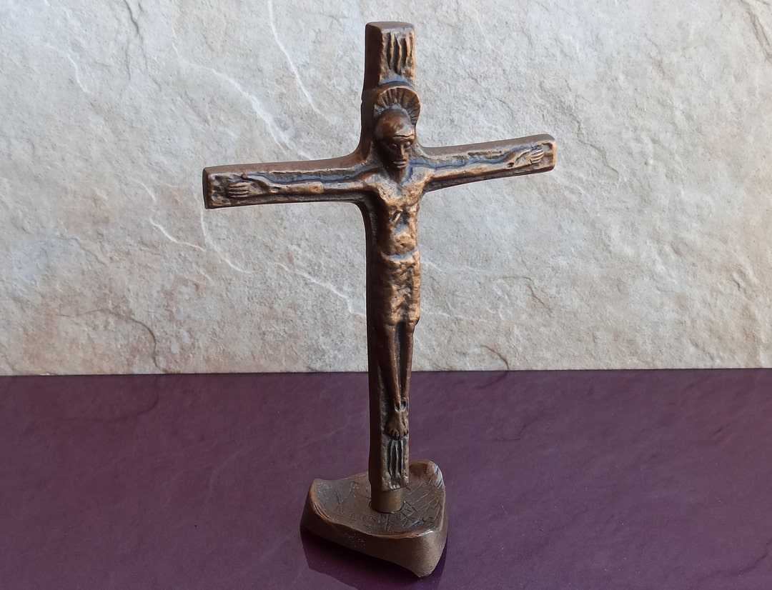 1950 Religious Jesus Cross, Jesus Cruz, Old Religious Cross Figurine ...