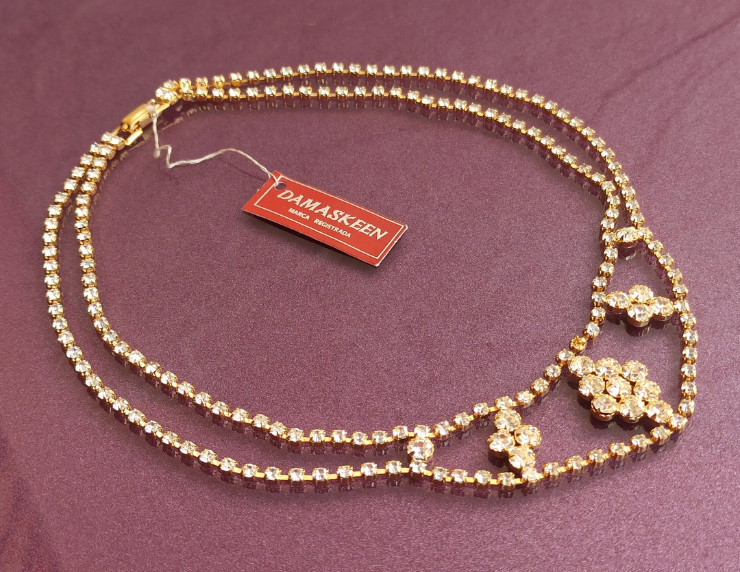 DAMASKEEN Gold Plated Necklace, Vintage Choker, Spanish Vintage ...