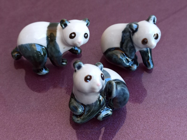 Vintage Pandas SET Porcelain Panda Figurine Ceramic Panda - Etsy