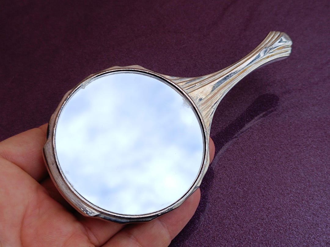 1970s Silver Plated Mirror, Wonderful Gift, Vintage Mirror, Art Nouveau ...