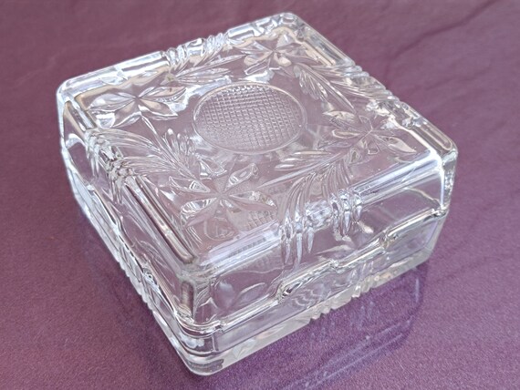 1970 Glass Jewelery Box, Vintage Box, Jewelery Box, R… - Gem