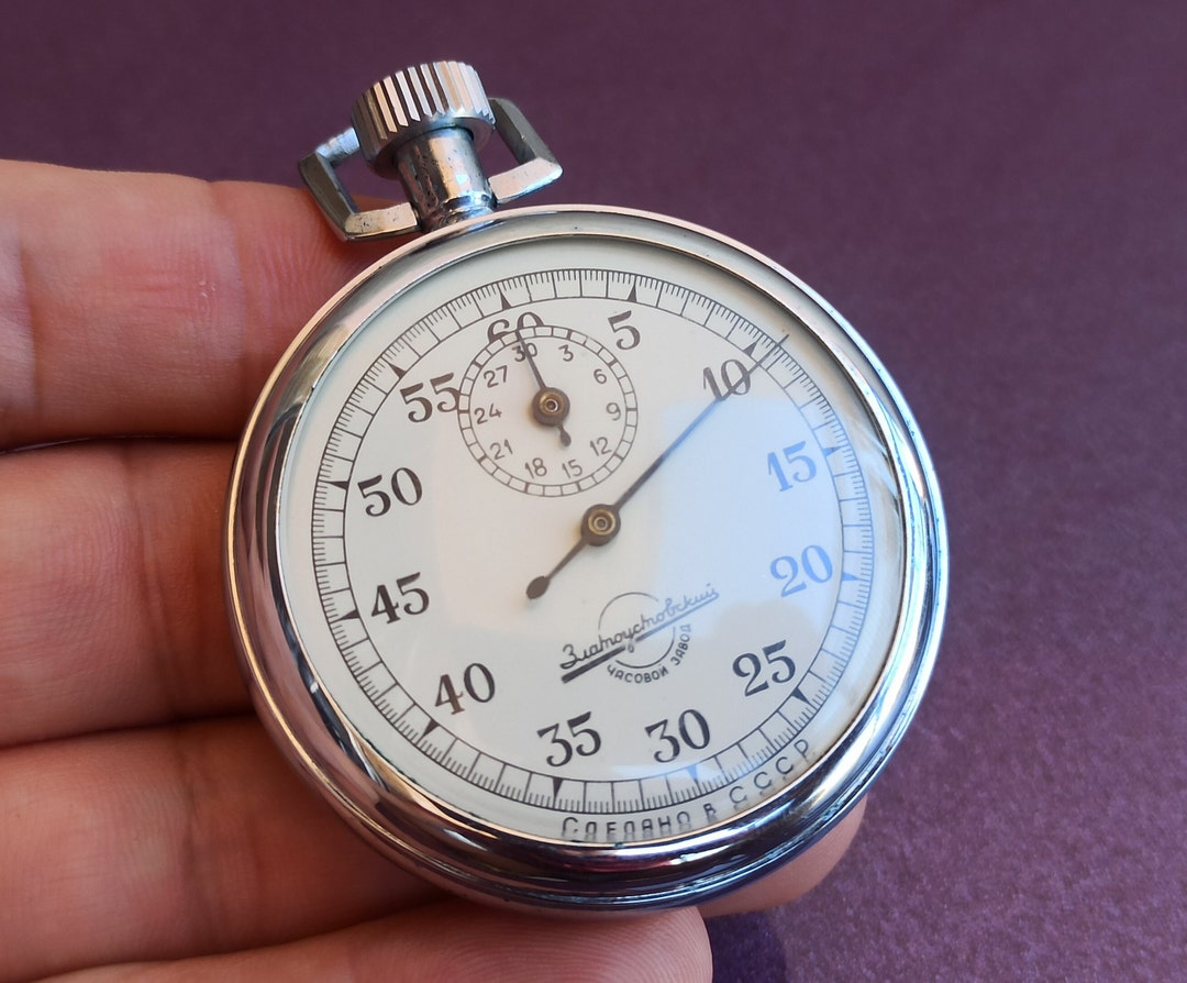 1970s USSR Mechanical Stopwatch Zlatoust, Analog Chronometer, Made in Soviet Union, Vintage ...