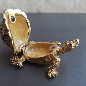 Gold Filled Turtle Box, Vintage Box, Jewelery Box, Retro Box, Retro ...