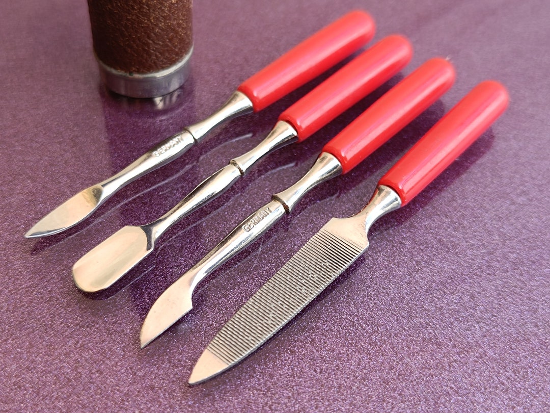 1970 German Manicure Set, Vintage Nail Tools, Pedicure Case, Miniature ...