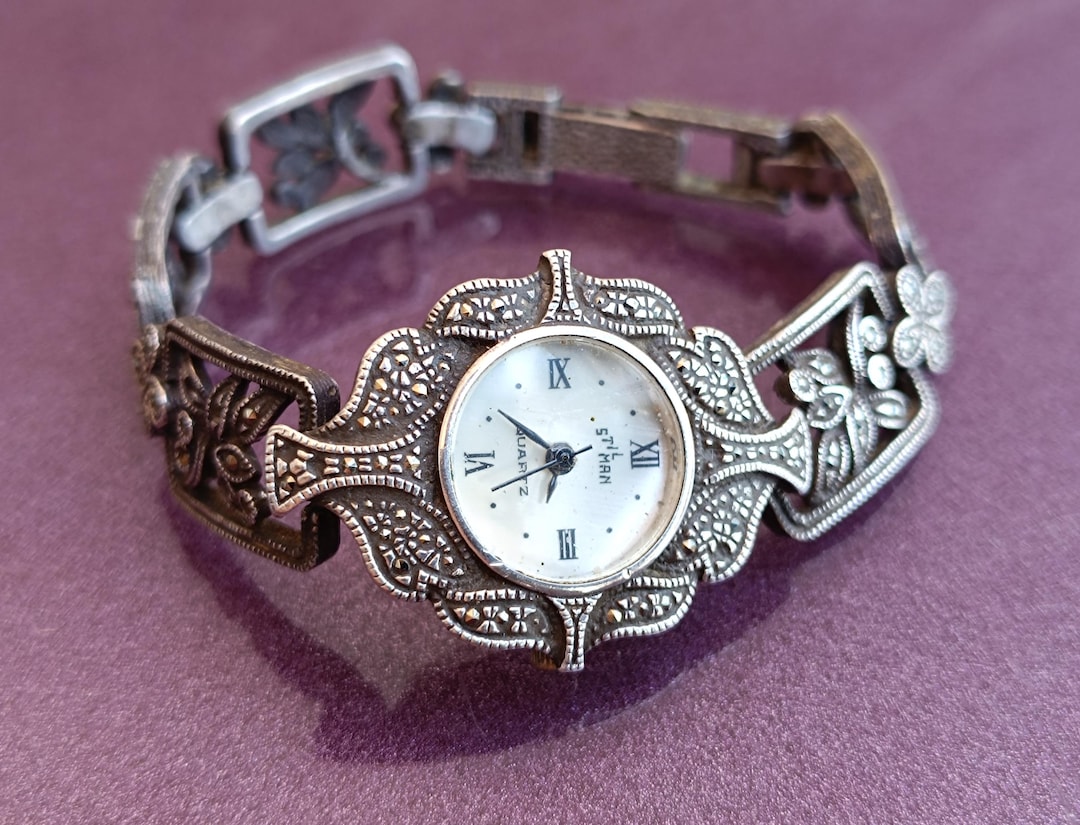 925 Silver STIL MAN Quartz Watch, Marcasite Women Watch, Wind ...