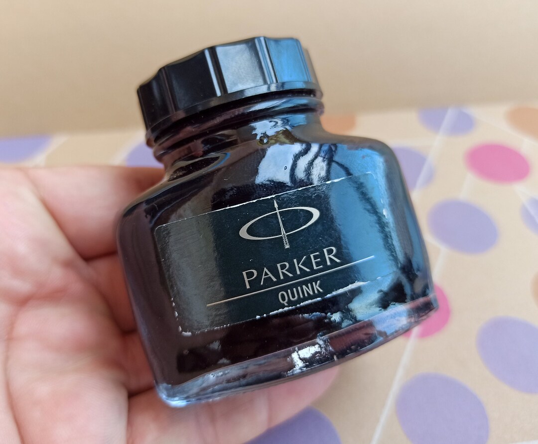 Antique 1950 Ink Inkwell Parker, Black Decoration, Vintage Ink, Inkwell ...