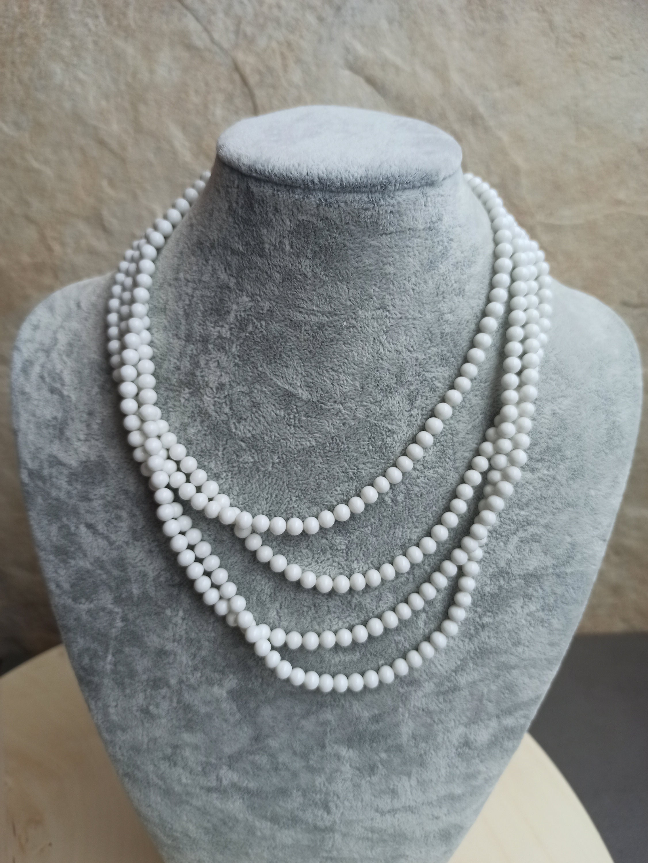 Perlas Indra 1950 White 4 Strands Necklace Vintage Necklace - Etsy