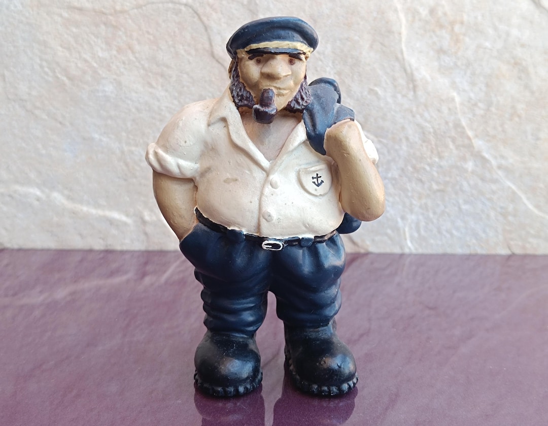 Captain Ceramic Figure, Sailor Figurine, Pipe Smoking Captain, Sea ...