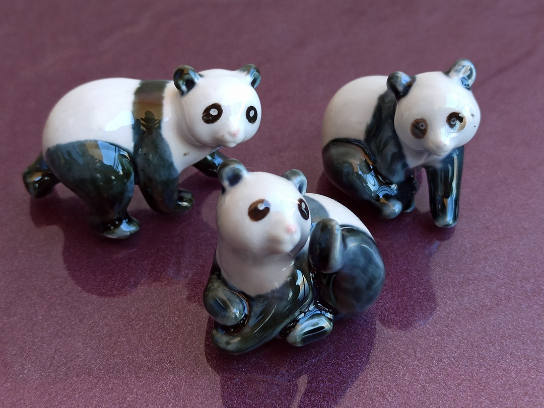 Vintage Pandas SET, Porcelain Panda Figurine, Ceramic Panda ...
