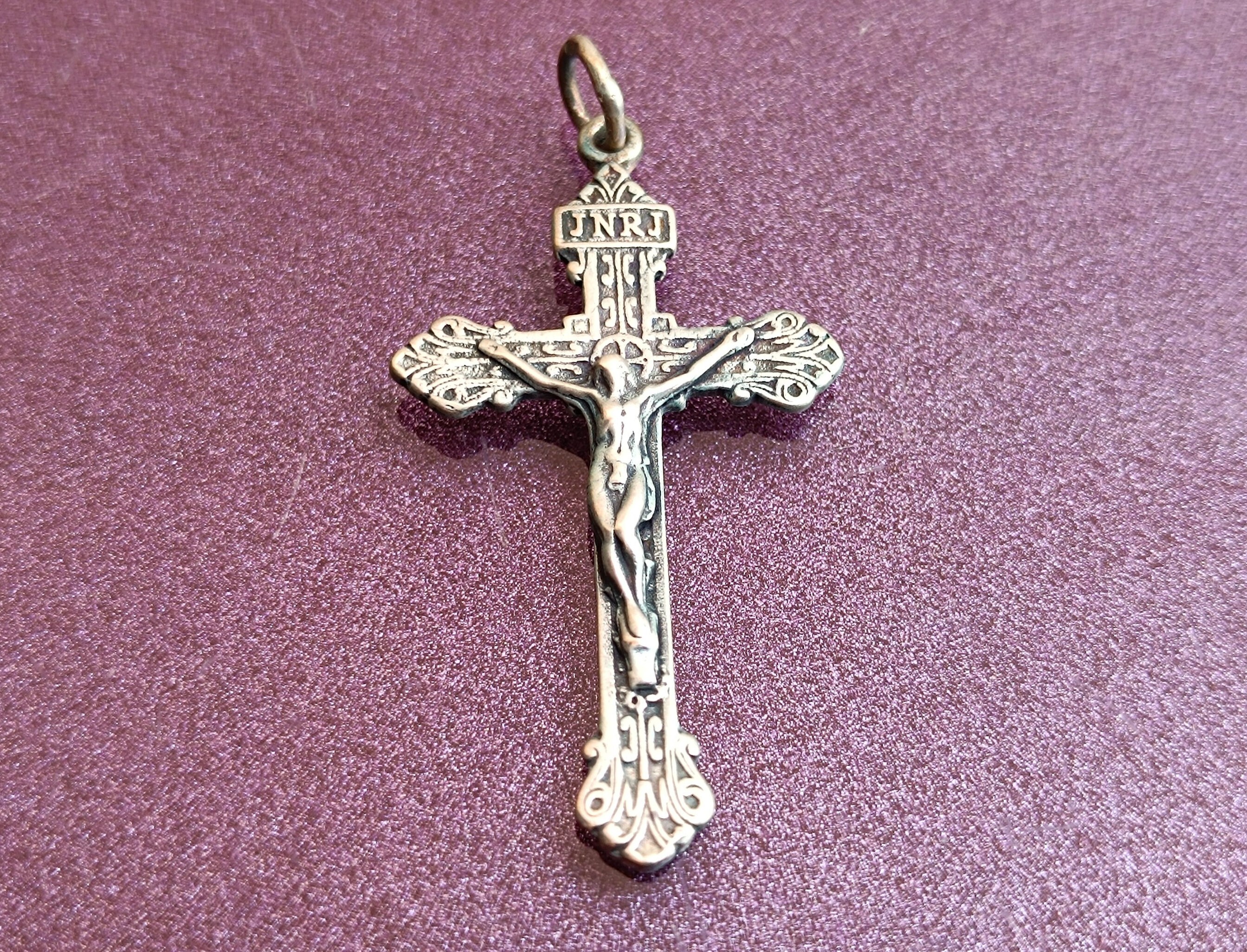 1970 Religious Silver Cross Pendant, Jesus Cross, Religious Cross, Old ...