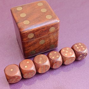 1980 Wood and Brass Vintage Dice, Vintage Complete Dice, Retro Dice ...