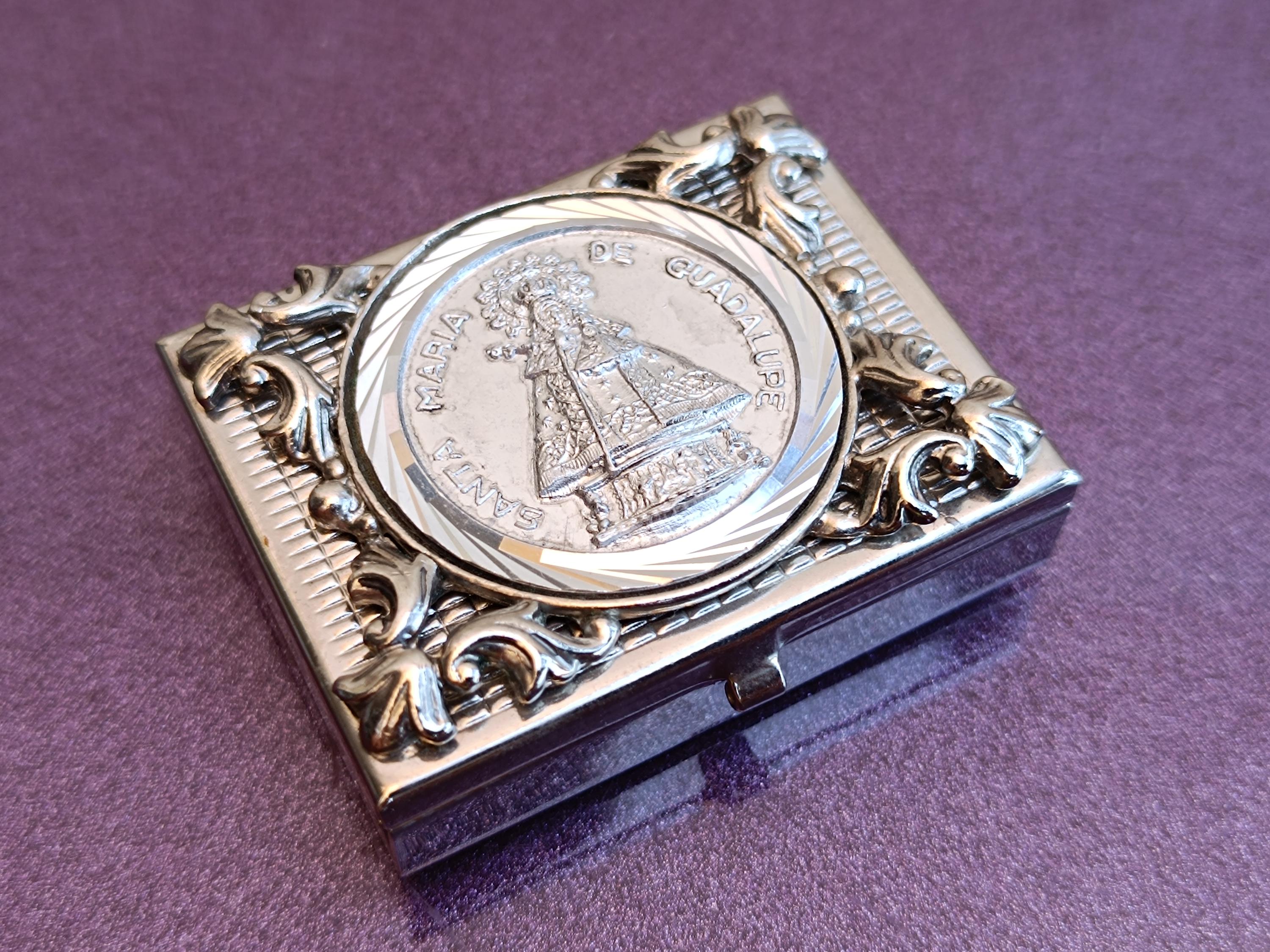 1980s Santa Maria De Guadalupe Pill Box, Virgin Guadalupe Pill Box ...