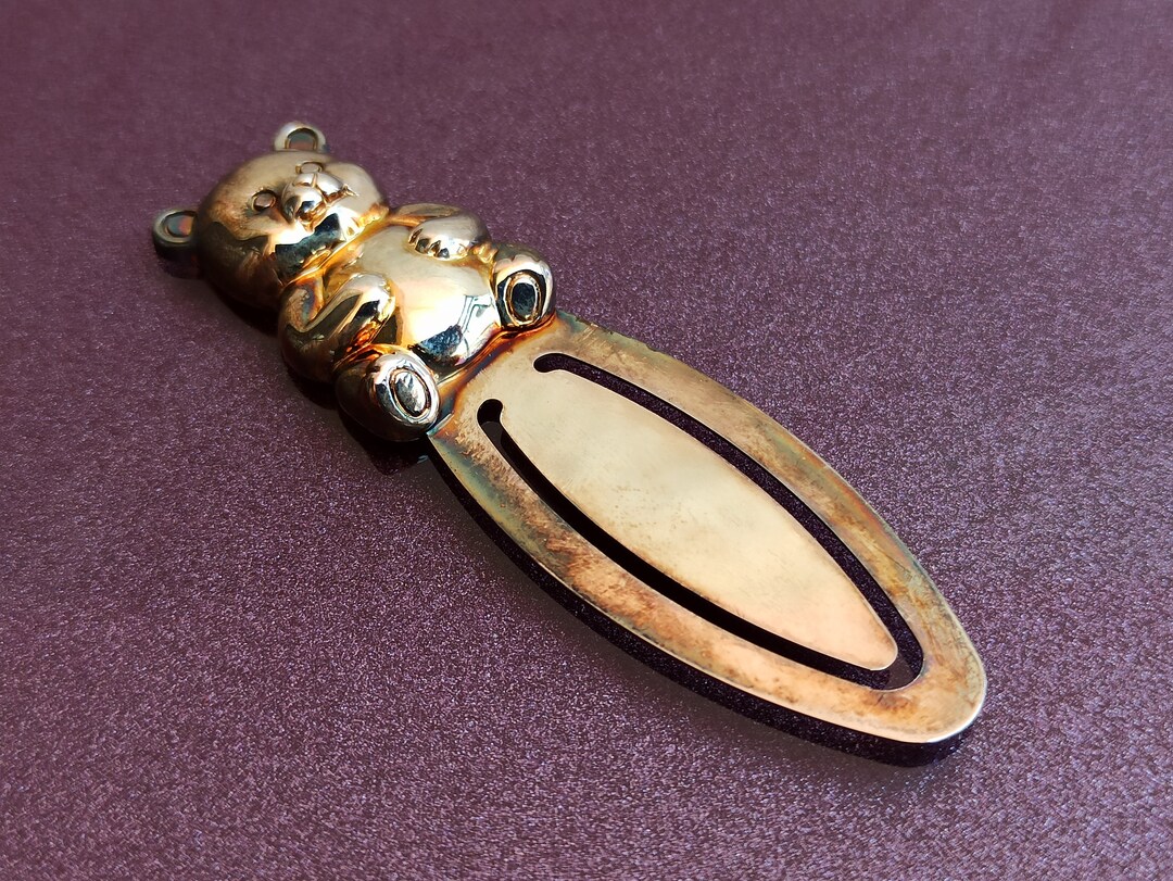 Teddy Bookmark Silver Plated English Hallmarks, Bookmark, Book Lover ...