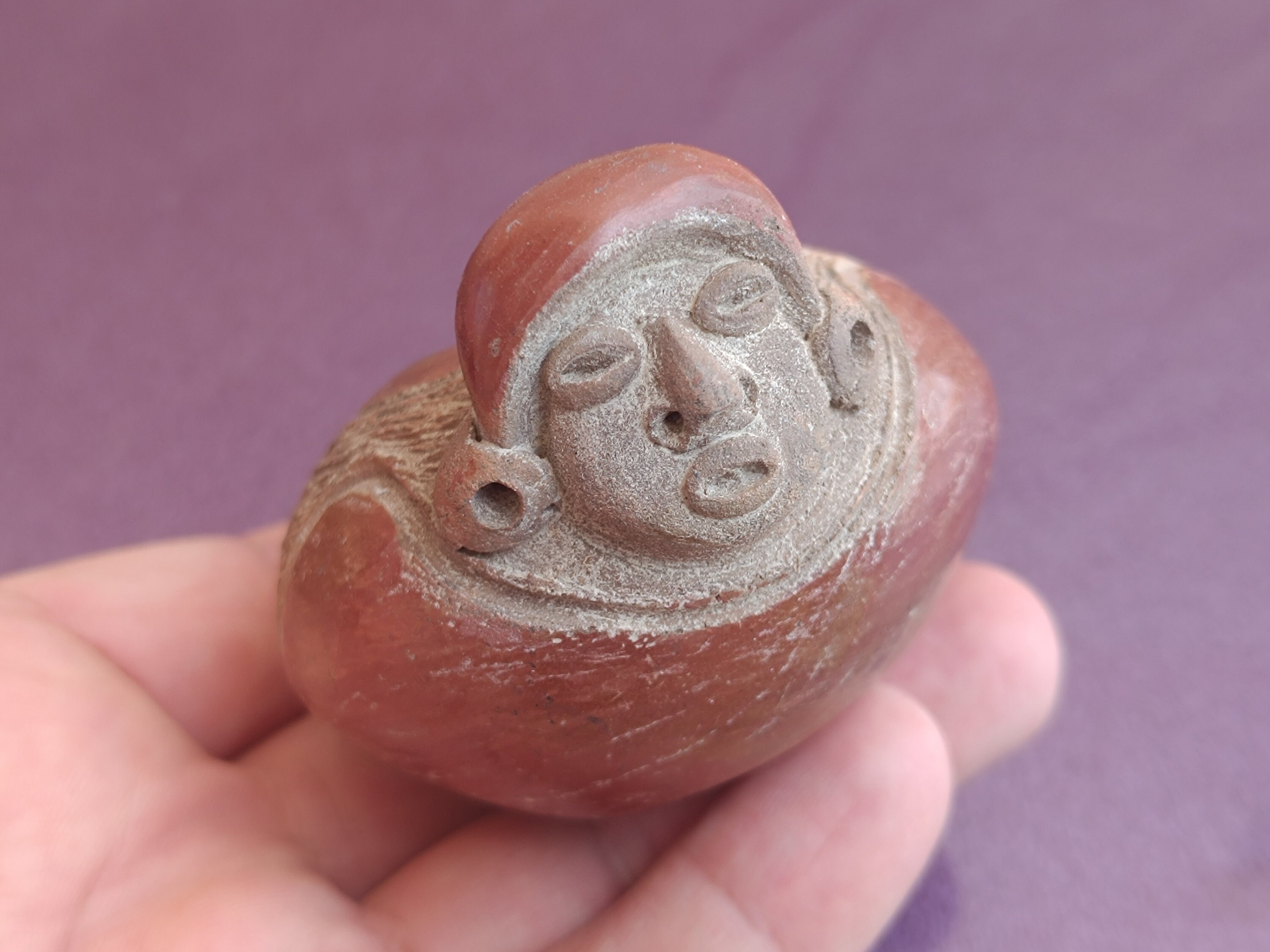 Valdivia Culture Vessel Figurine, Handmade Clay Pre-columbian Figure ...