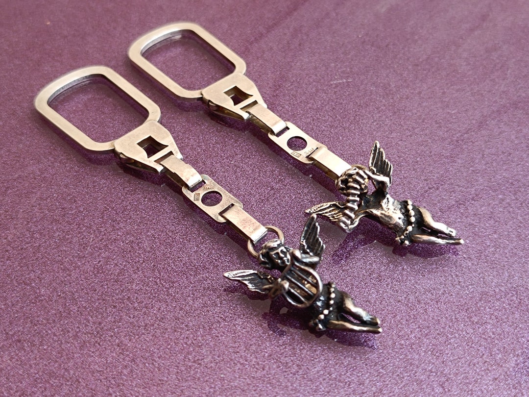 925 Silver Angels Keychain, Cupid Silver Keychain, Vintage Silver Angel ...