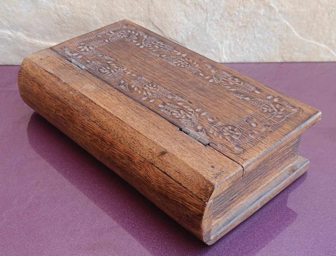 1980 Secret Box in the Form of a Book, Wooden Box, Vintage Secret Case ...