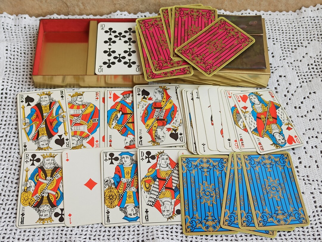 Ducale Set of 2 Red and Blue Design Deck of Playing Cards, Ducale ...